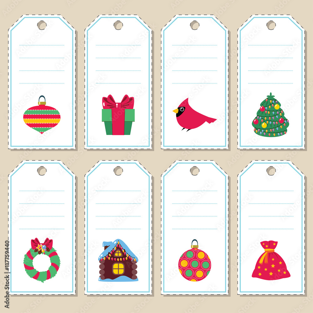 Simple christmas gift tags. Some blank space for your text included ...