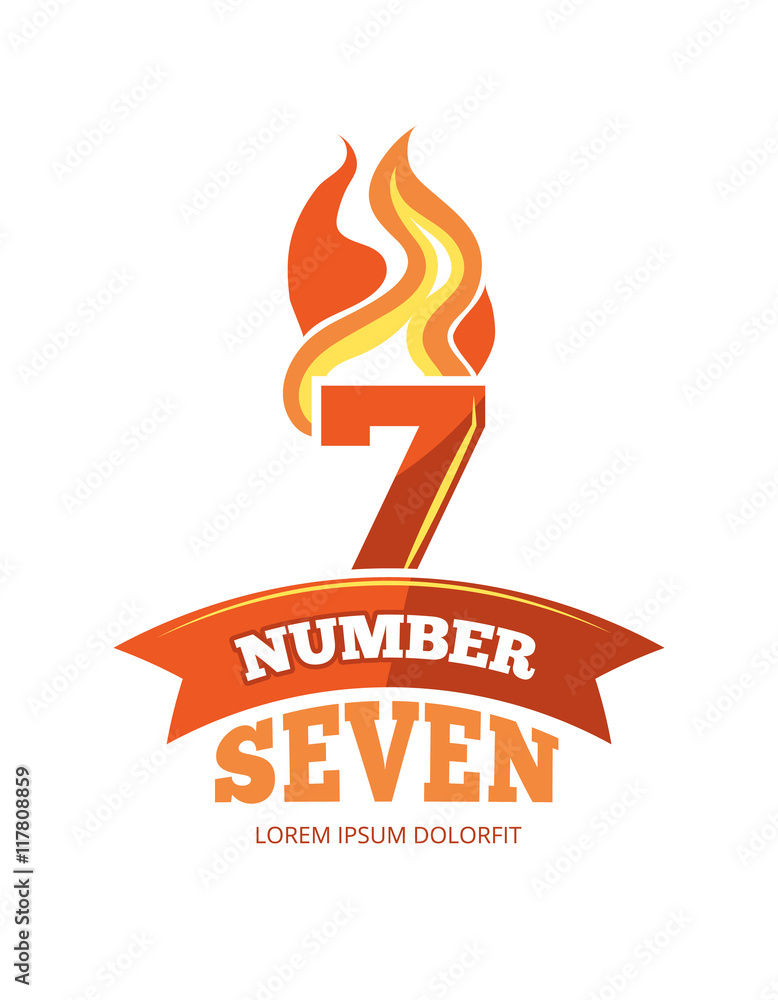 vector icons set of Flaming Numbers. Stock Vector | Adobe Stock