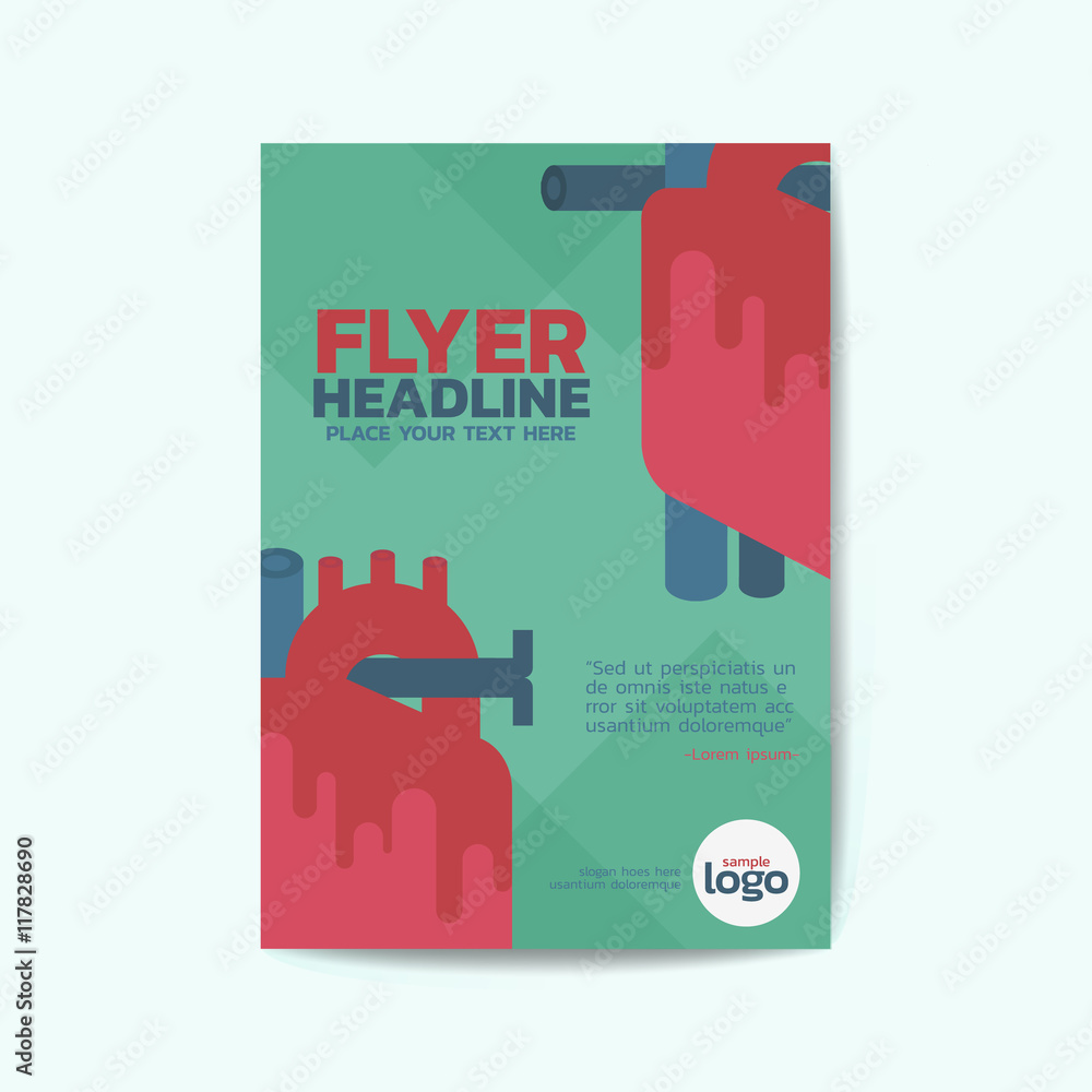 Cardiac Theme Poster Brochure Flyer design Layout vector Stock Vector ...