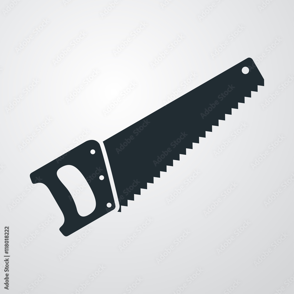 Vector de Stock Icono plano serrucho en fondo degradado | Adobe Stock