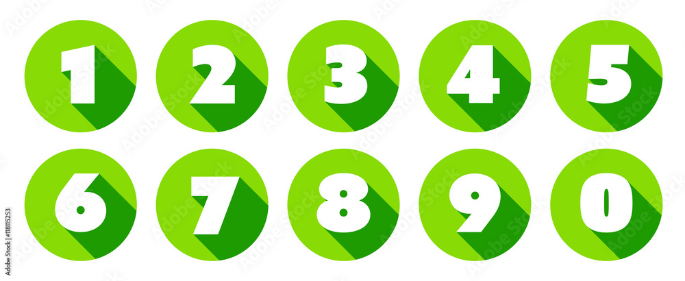 Numbers / green circle Icons の Stock ベクター | Adobe Stock