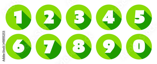 Numbers / green circle Icons Stock Vector | Adobe Stock