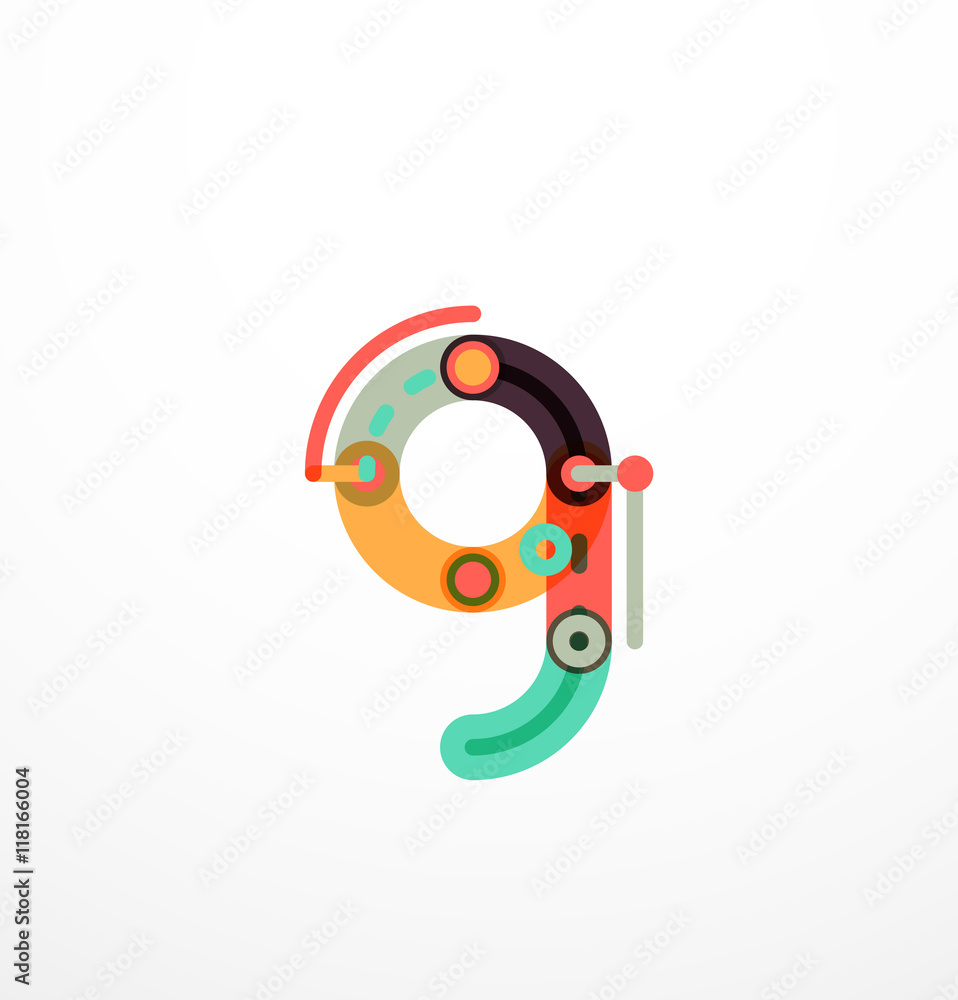 Cartoon linear letters icons Stock Vector | Adobe Stock