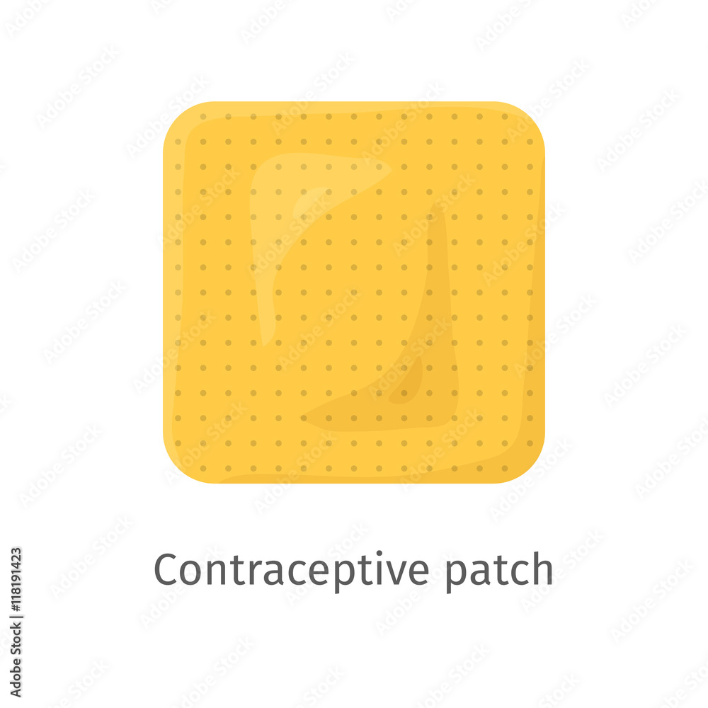 Contraception method patch. Estrogen contraceptive patch. Female ...