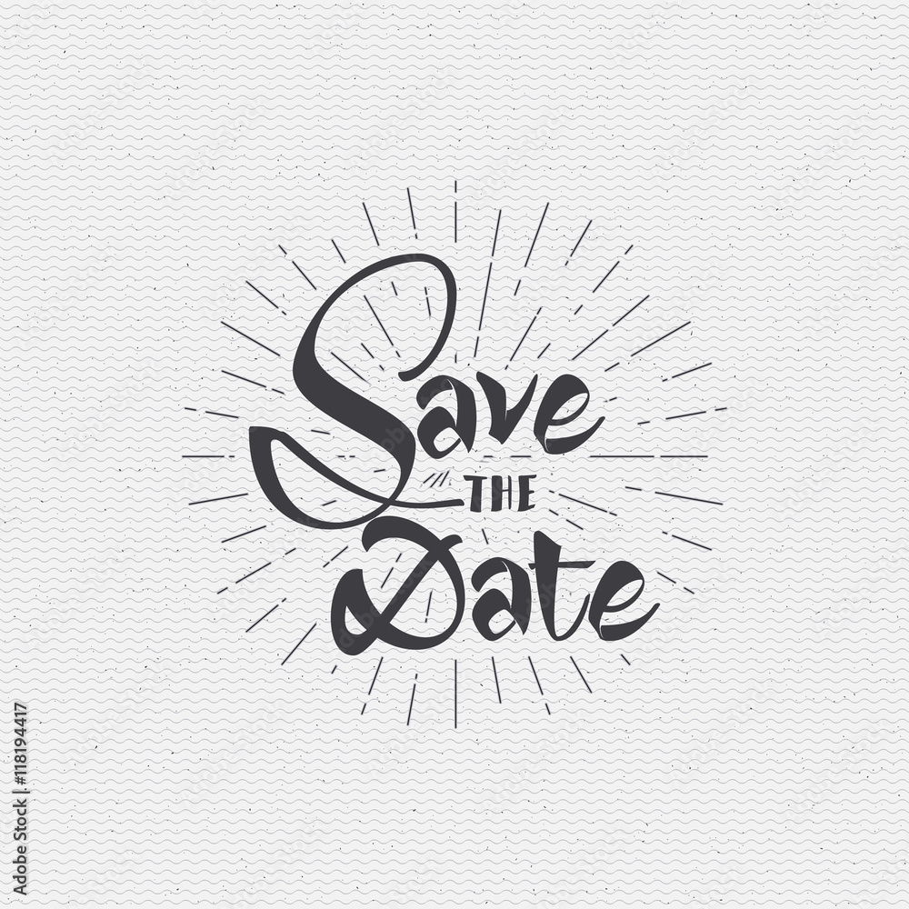 Save the date - calligraphic lettering badge label for design ...