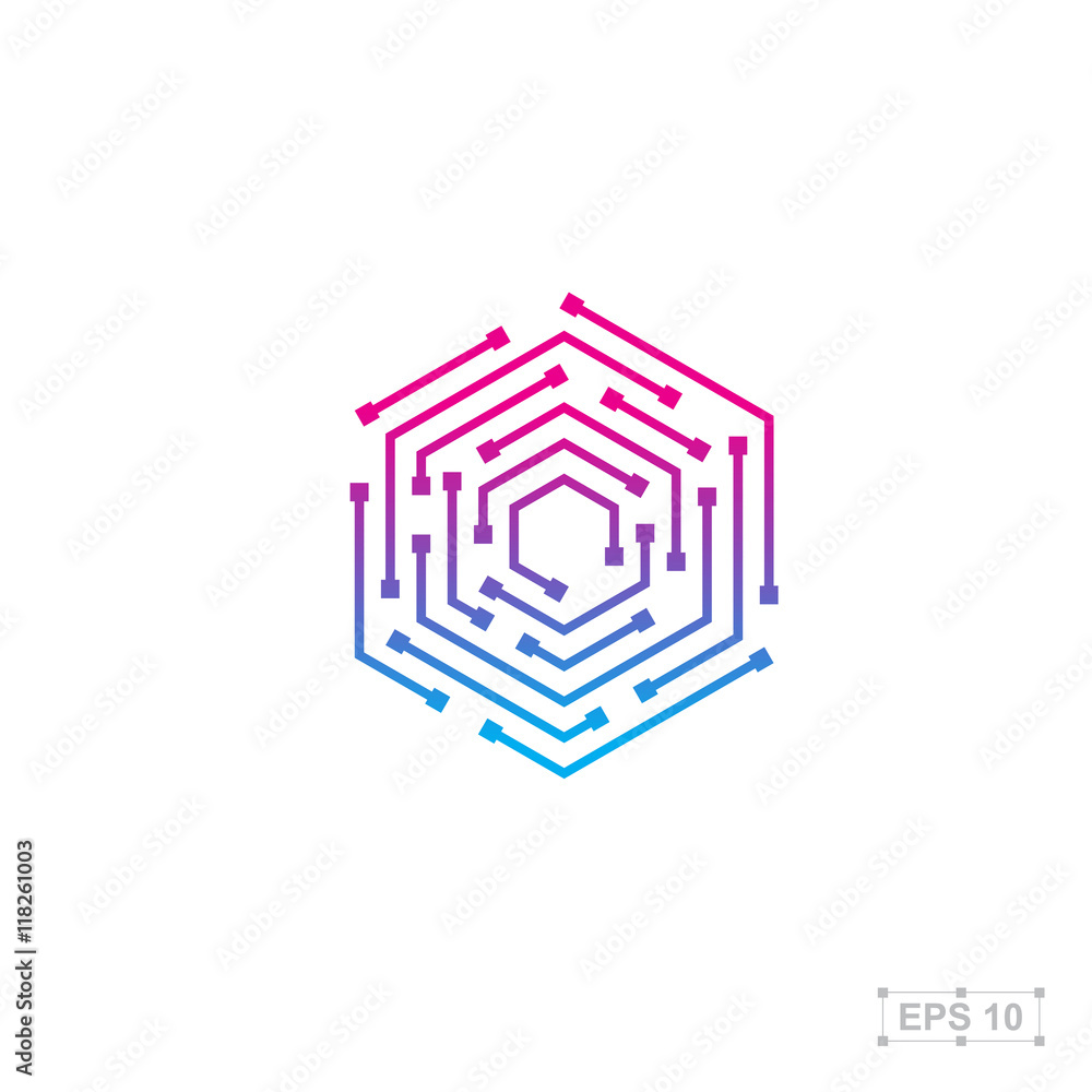 Abstract logo design template,Technology abstract dot connection cross ...