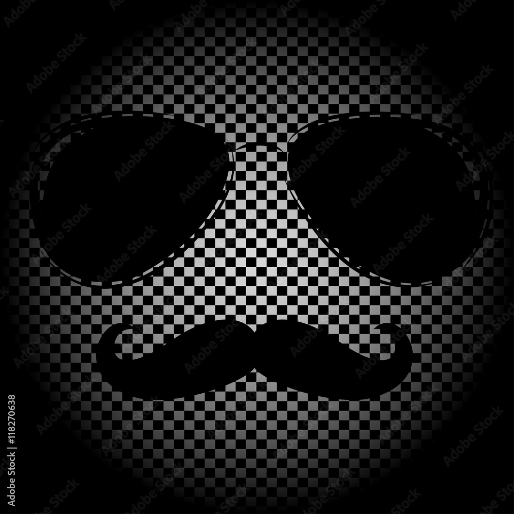 Vector man face outline with sunglasses Stock Vector | Adobe Stock