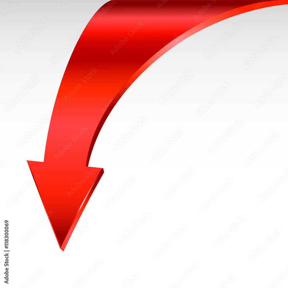 Red arrow and neutral white background. Stock Vector | Adobe Stock