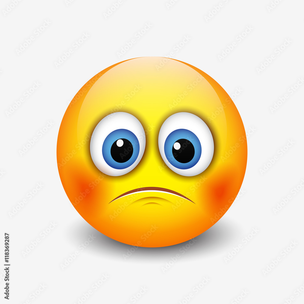 Cute sad emoticon, emoji, smiley Stock Vector | Adobe Stock