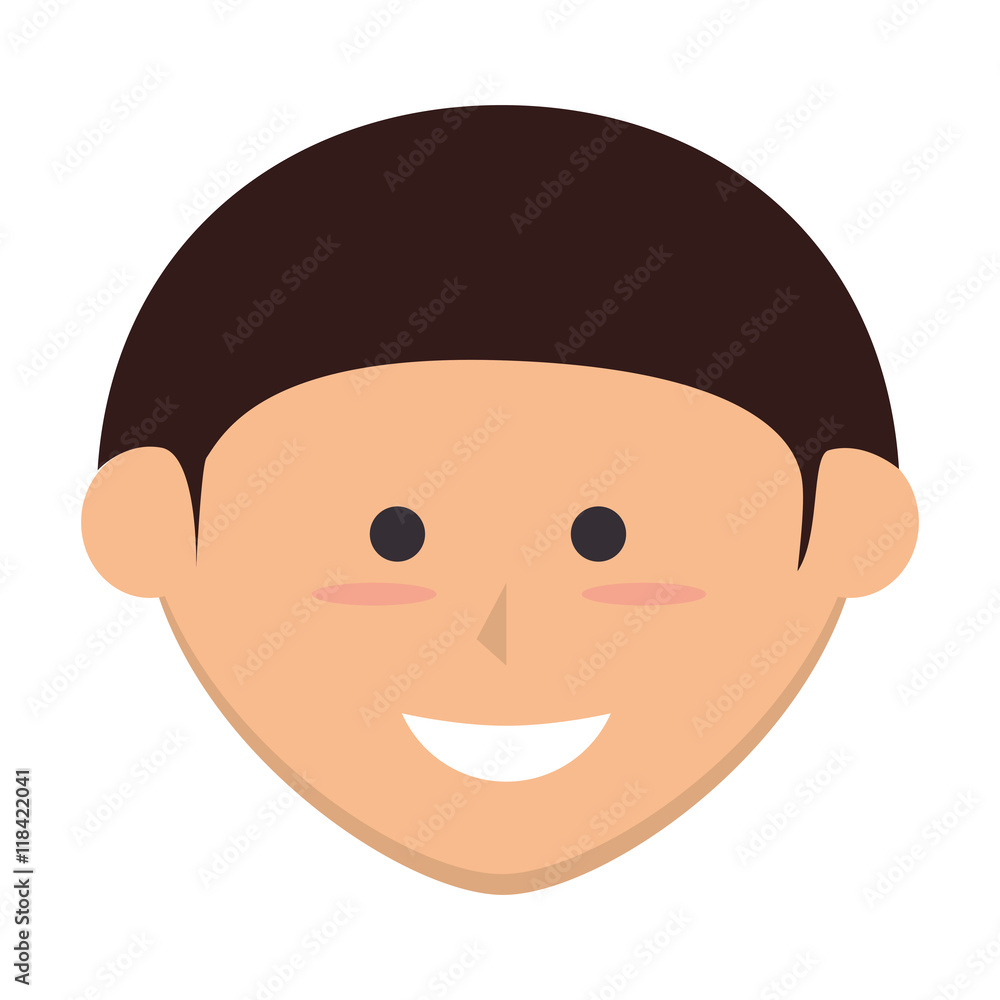 boy face smiling smile male kid child cartoon vector illustration ...