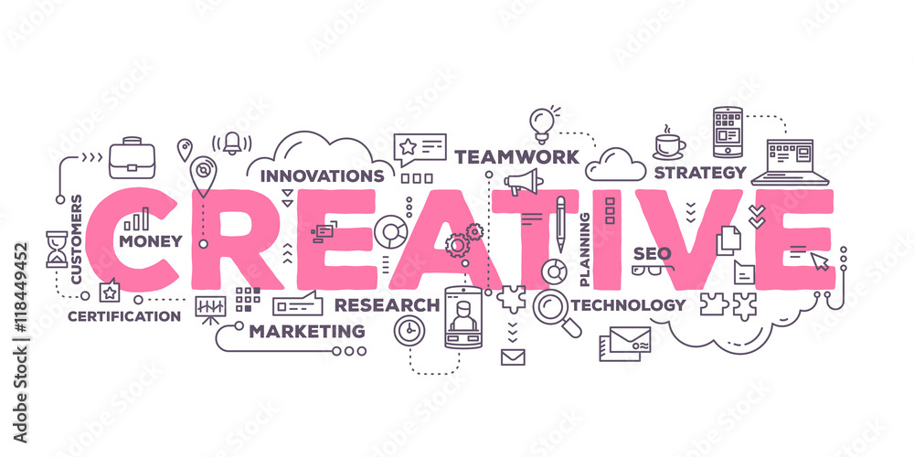 Vector creative illustration of creative word lettering typograp Stock ...