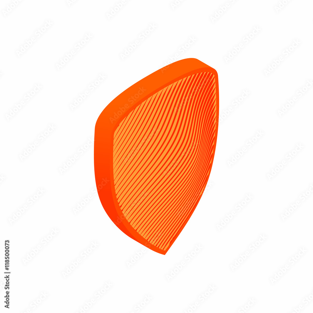Striped shield icon in isometric 3d style isolated on white background ...