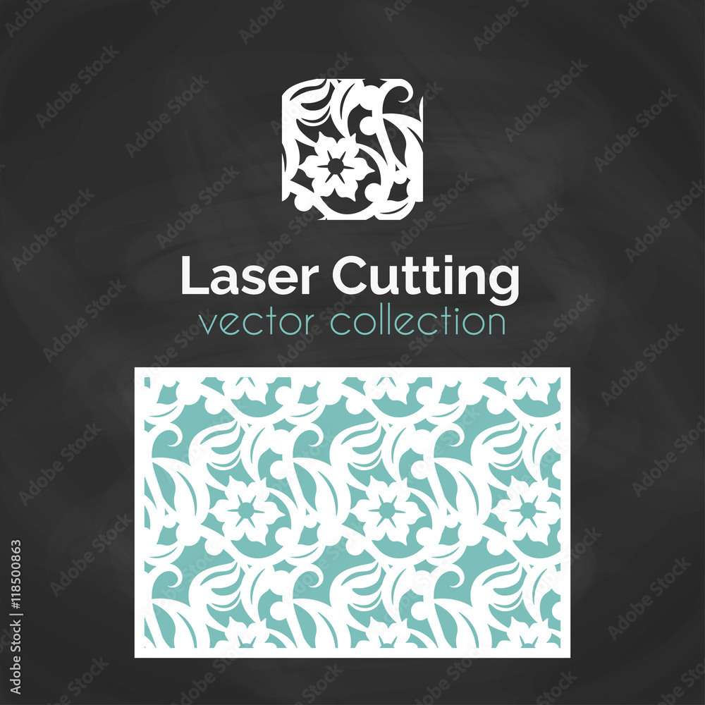 Laser Cut Card. Template For Laser Cutting. Cutout Illustration With ...