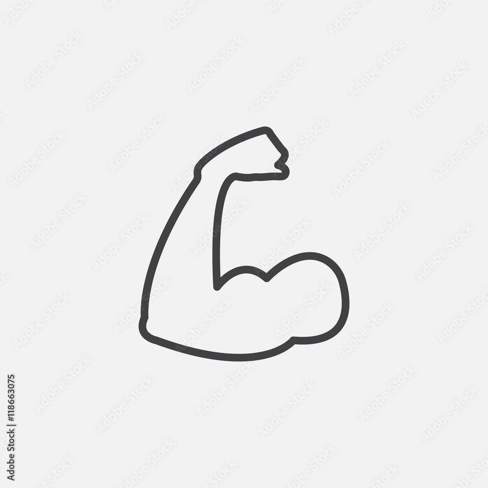 biceps line icon, outline vector logo illustration, linear pictogram ...