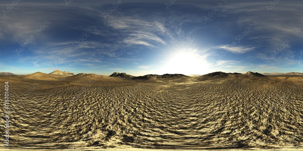 rocky desert. Environment map. HDRI map. Equirectangular projection ...