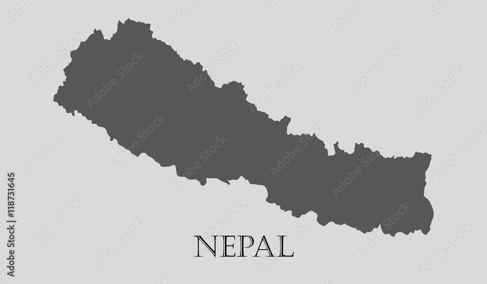 Gray Nepal map - vector illustration Stock Vector | Adobe Stock