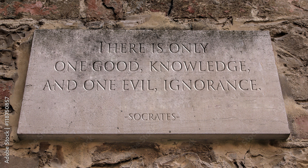 There is only one good, knowledge, and one evil, ignorance. Is a saying ...