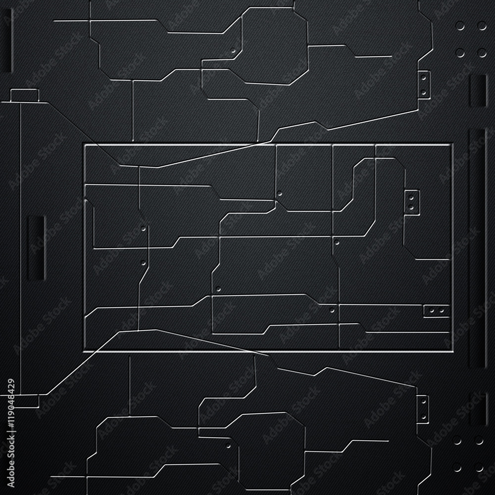 scifi wall. carbon fiber wall and circuits. metal background Stock ...