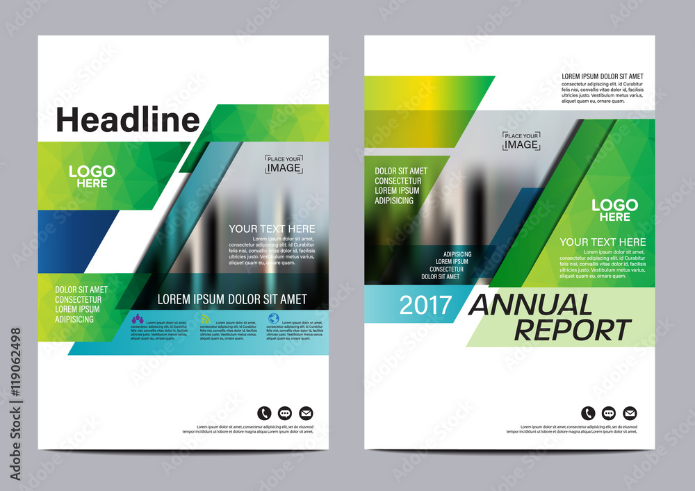 Green Brochure Layout design template. Annual Report Flyer Leaflet ...
