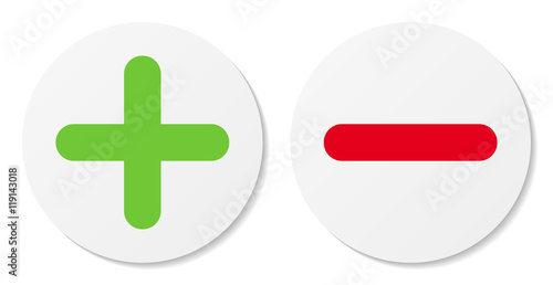 plus & minus sticker icons Stock Vector | Adobe Stock