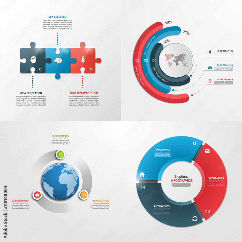 3 steps vector infographic templates. Business concept. Stock Vector ...