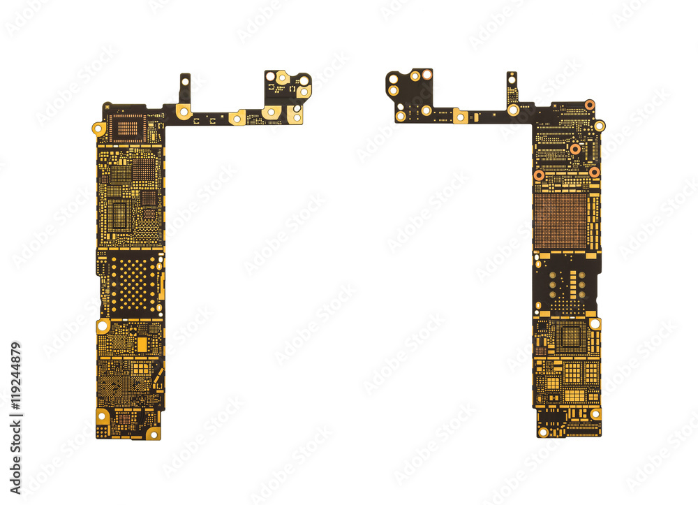 Top View of Blank Smart Phone Circuit Board (Mother Board) without ...