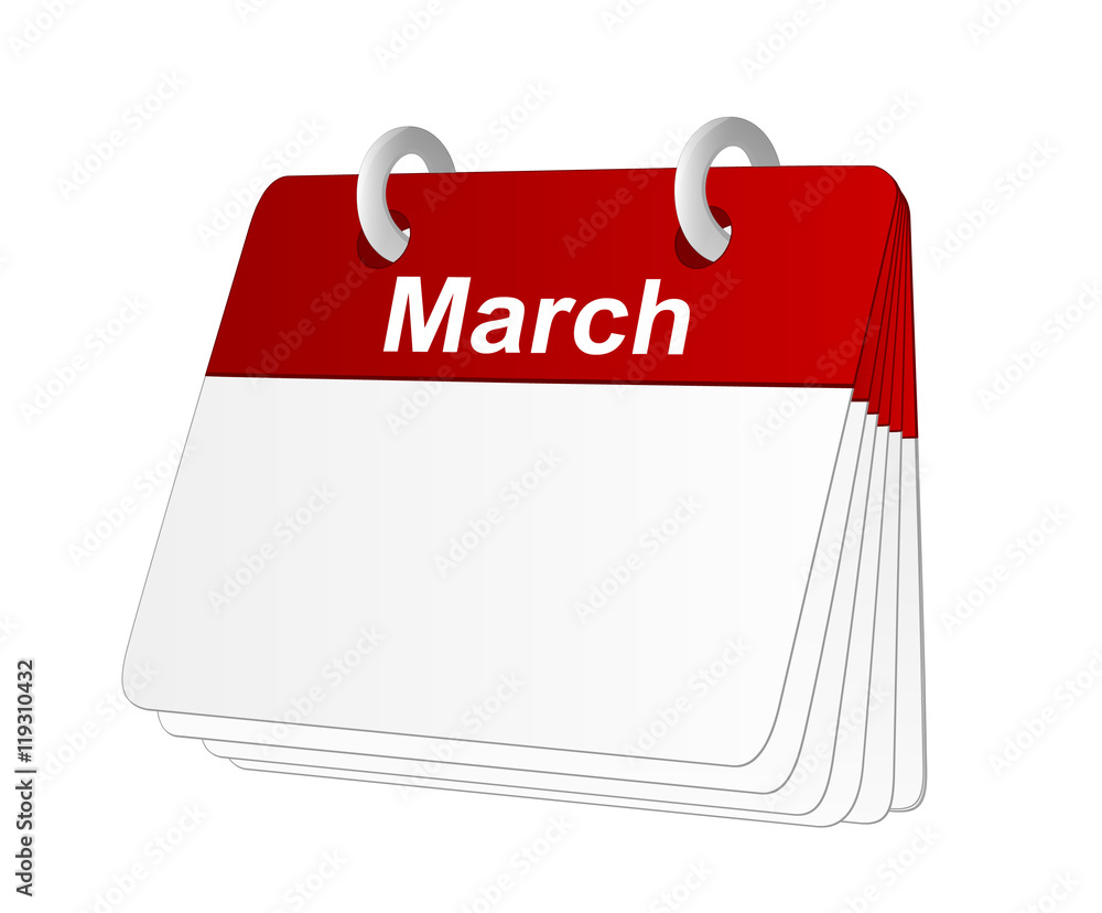 blank calendar March Stock Illustration | Adobe Stock