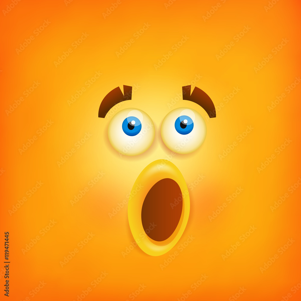 Funny yellow wondering smiley face icon Stock Vector | Adobe Stock