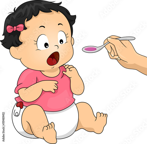 Kid Baby Girl Medicine Syrup - Buy this stock vector and explore ...