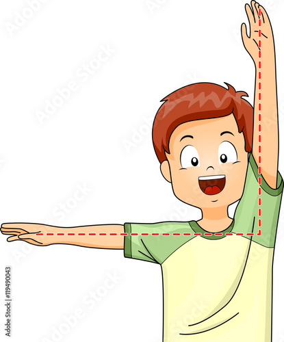 Kid Boy Right Angle Pose Stock Vector | Adobe Stock