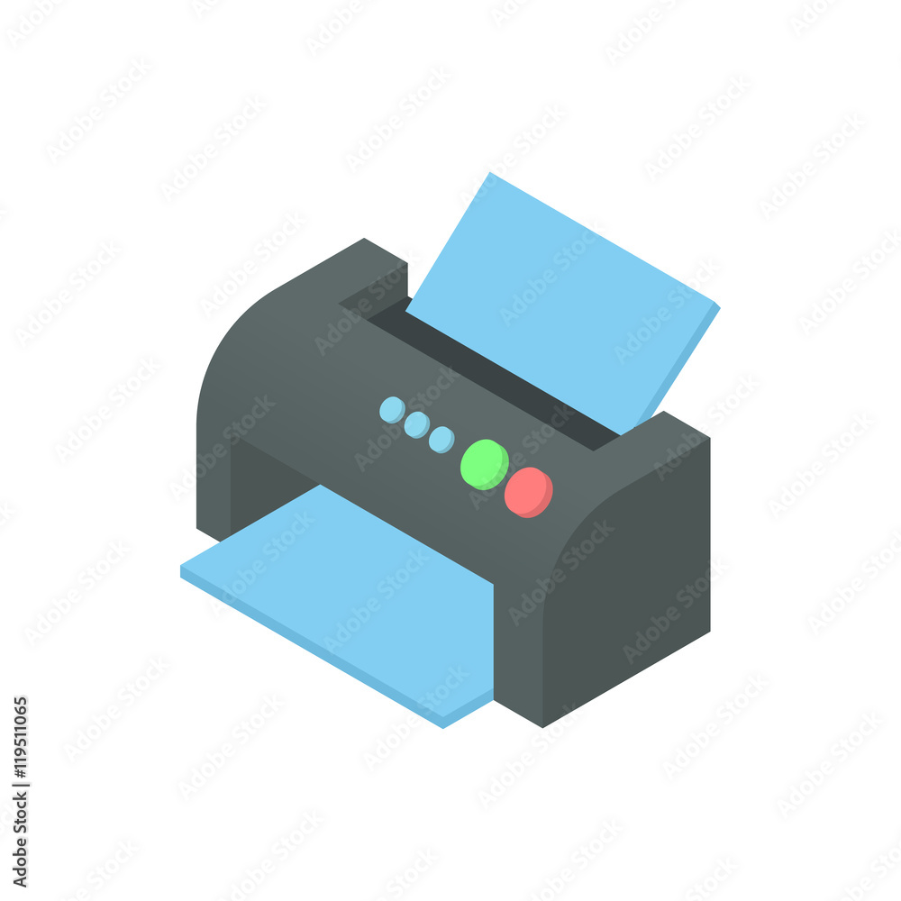 Printer icon in cartoon style isolated on white background. Print ...