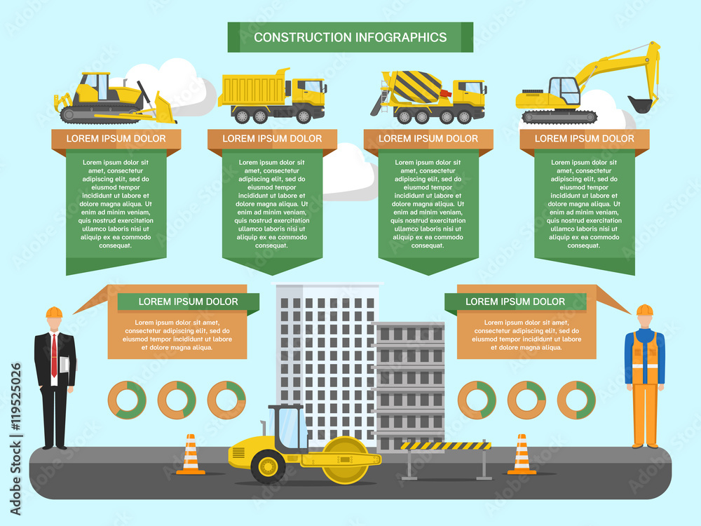Construction Infographics Template Stock Vector | Adobe Stock