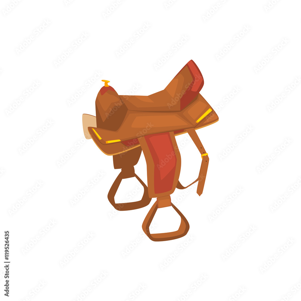 Leather Horse Saddle Drawing Isolated On White Background Stock Vector ...