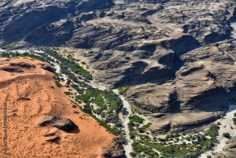 Photo Stock Kuiseb canyon aerial view, Namibia, Africa | Adobe Stock