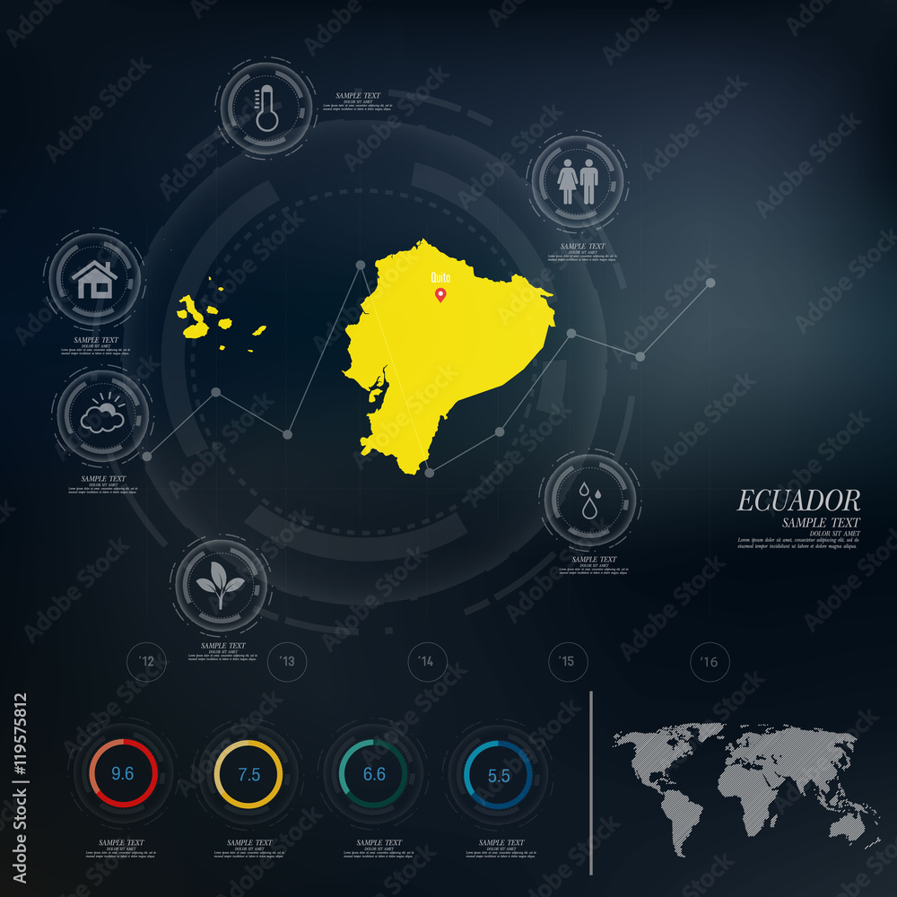 ECUADOR map infographic Stock Vector | Adobe Stock