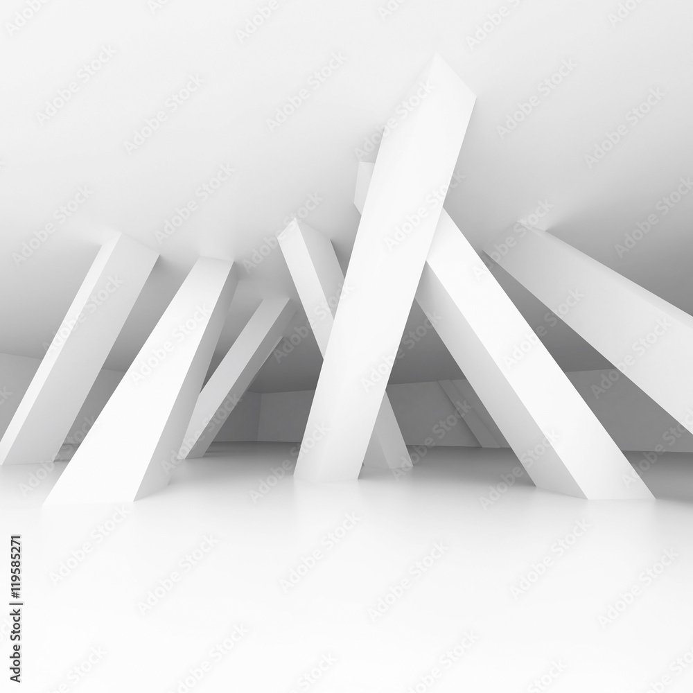 Illustration Stock 3d illustration. White modern interior of a non ...