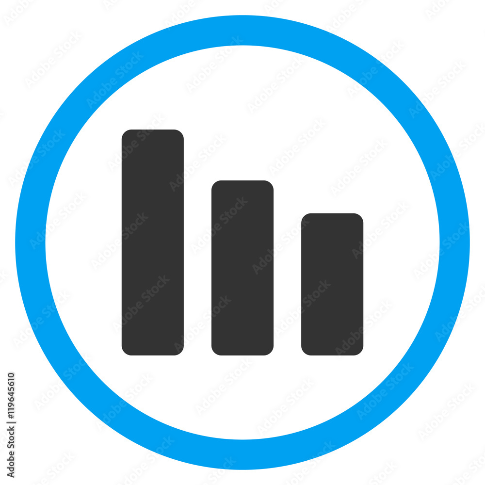 Stock-Vektorgrafik „Bar Chart Decrease vector bicolor rounded icon. Image style is a flat icon ...