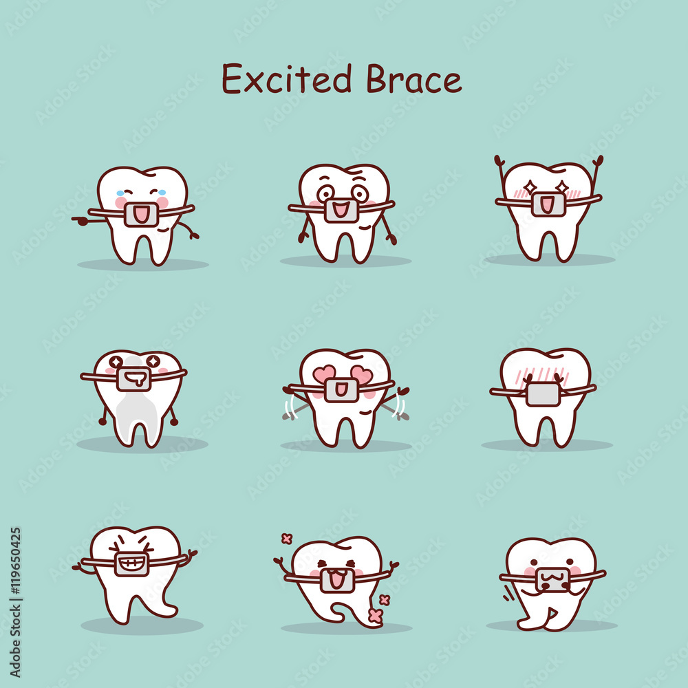 cartoon tooth wear brace Stock Vector | Adobe Stock