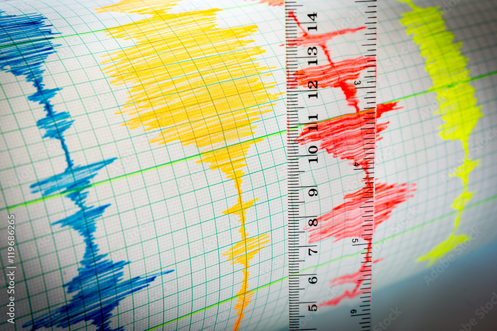 Seismological device sheet - Seismometer vignette Stock Photo | Adobe Stock