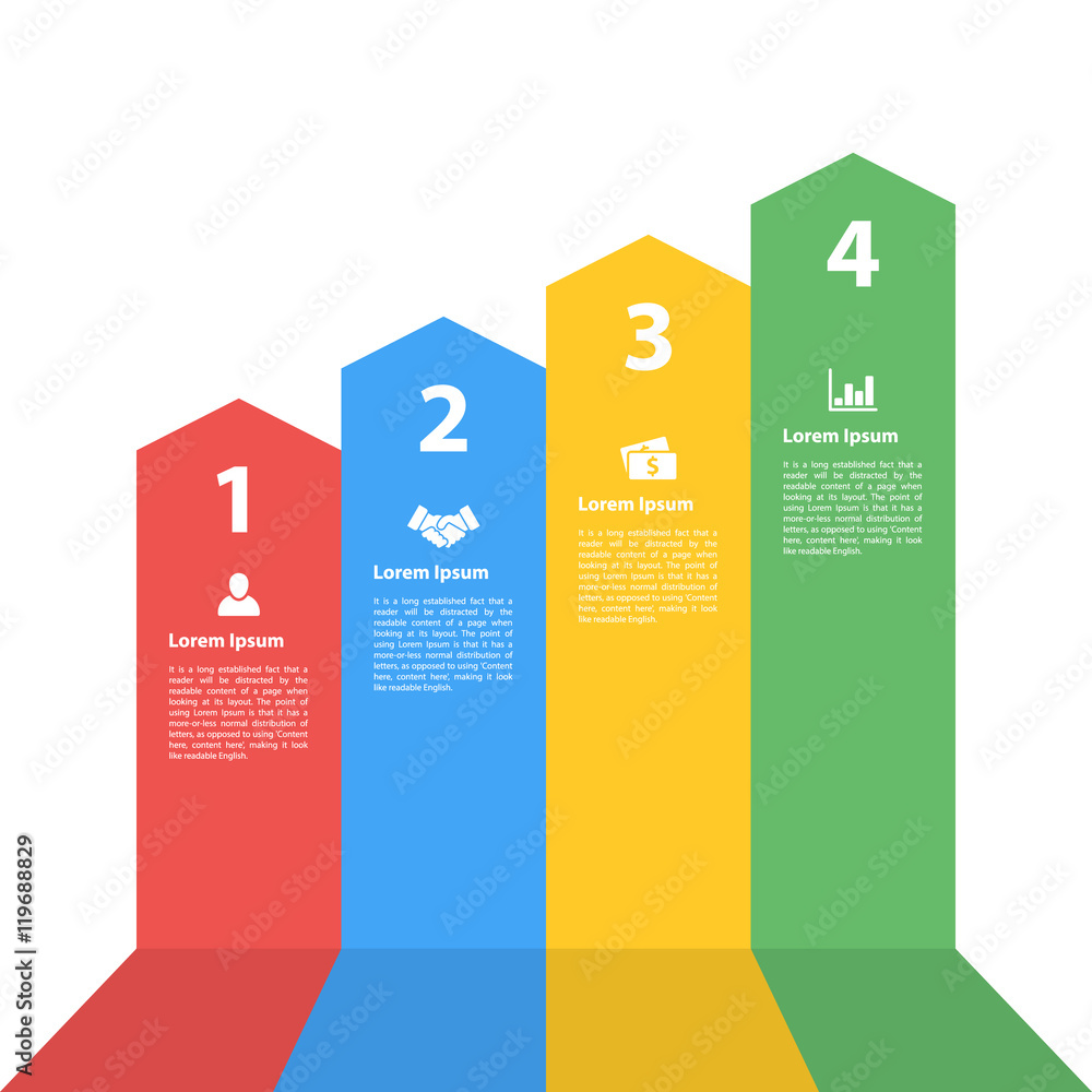 four steps sequence infographic layout concept vector illustration ...