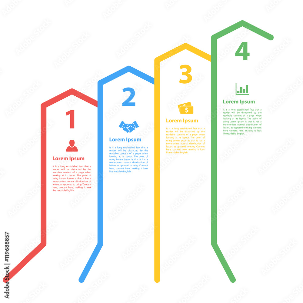 four steps sequence infographic layout concept vector illustration ...