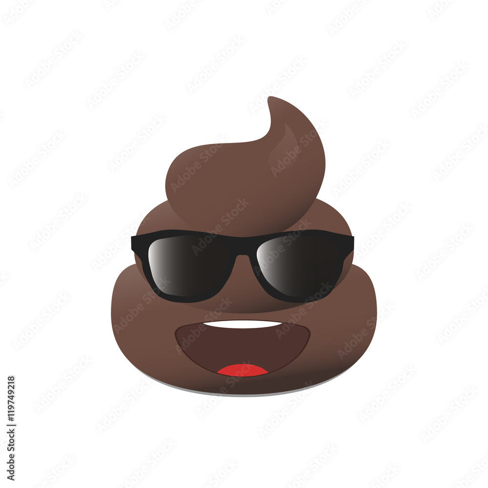 Shit emoji. Poo emoticons. Poop emoji face isolated. Stock Illustration ...