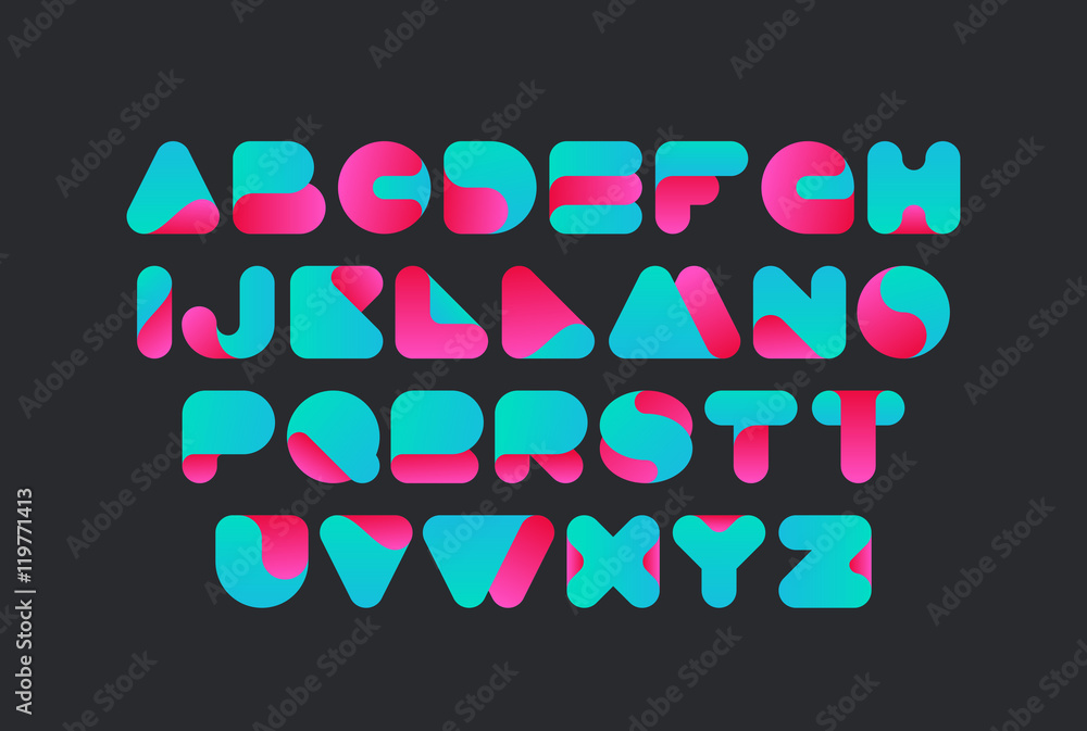 Twisted Font Vector design. Typeface alphabet. Logo ABC letters Stock ...