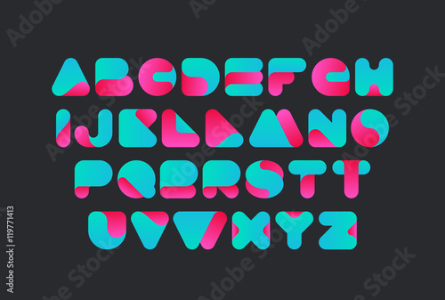 Twisted Font Vector design. Typeface alphabet. Logo ABC letters Stock ...