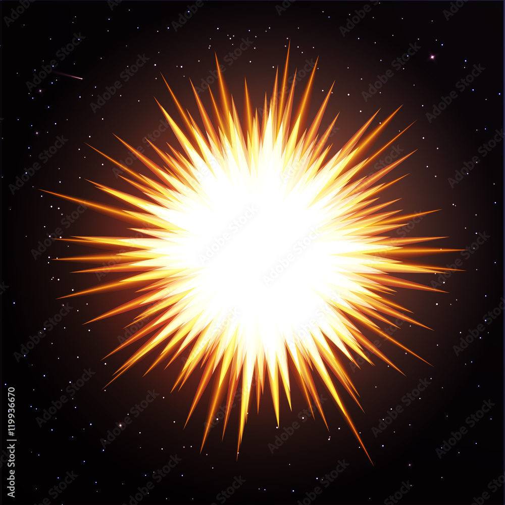 vector illustration. abstract background cosmos. the explosion of a ...