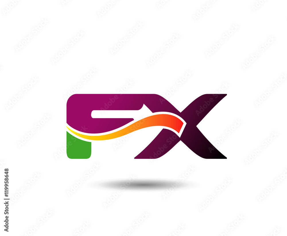 Abstract letter FX logo design template. Vector letter logo Stock ...