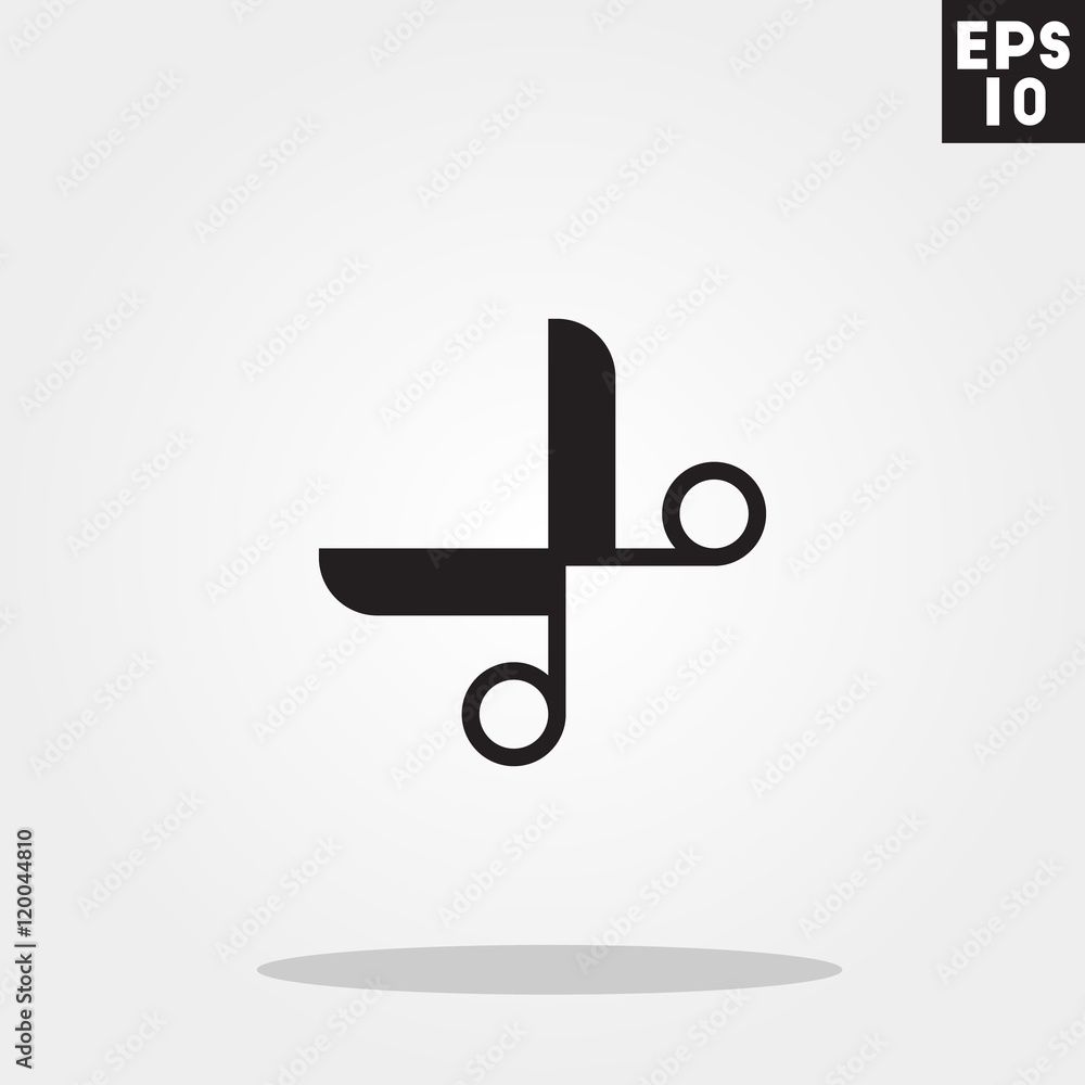 Scissor icon in trendy flat style isolated on grey background. Scissor ...