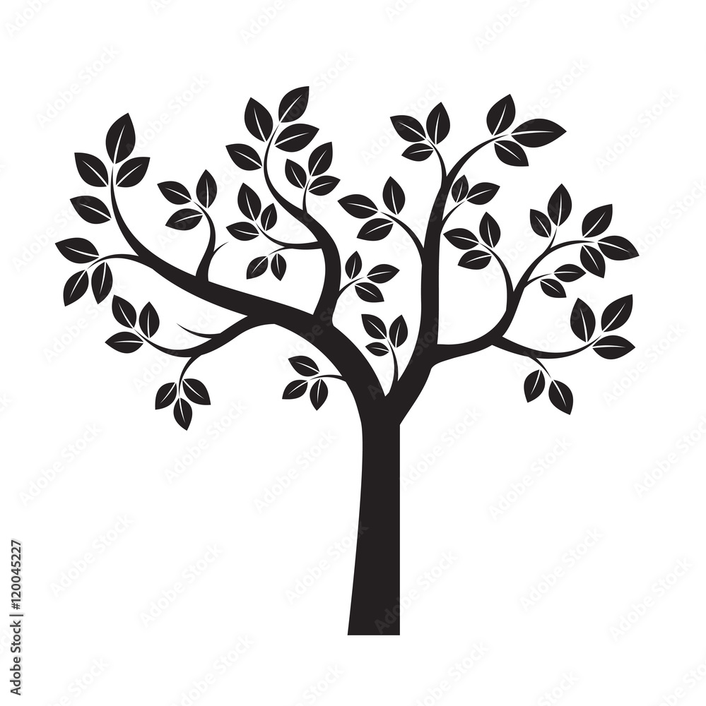 Shape of Black Tree. Vector Illustration. Stock Vector | Adobe Stock