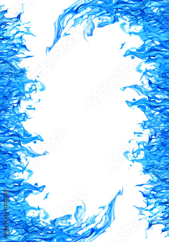 blue flame frame isolated on wite Stock Photo | Adobe Stock