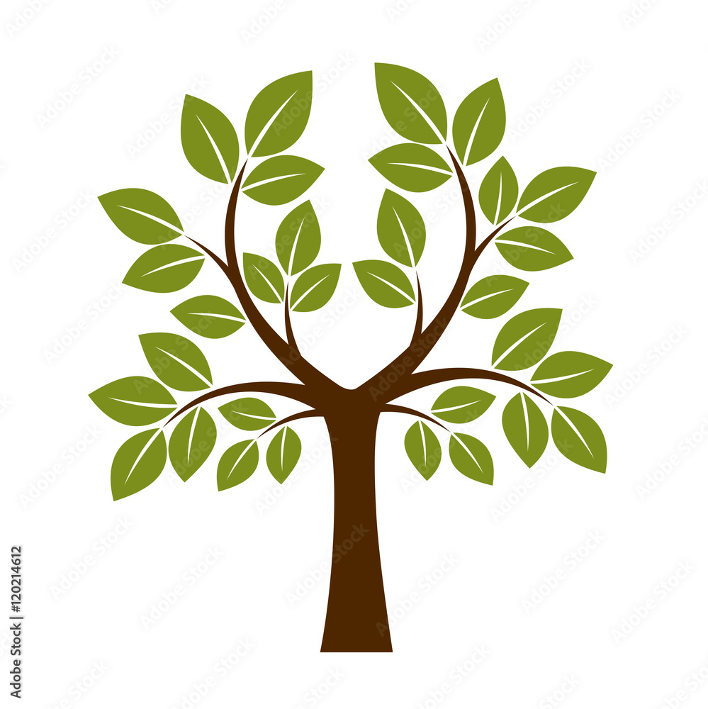 Shape of Color Tree. Vector Illustration. Stock Vector | Adobe Stock